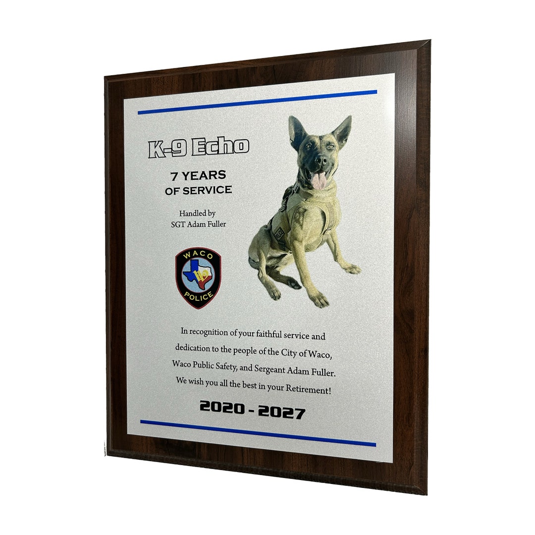 K9 Award Plaque - Etsy