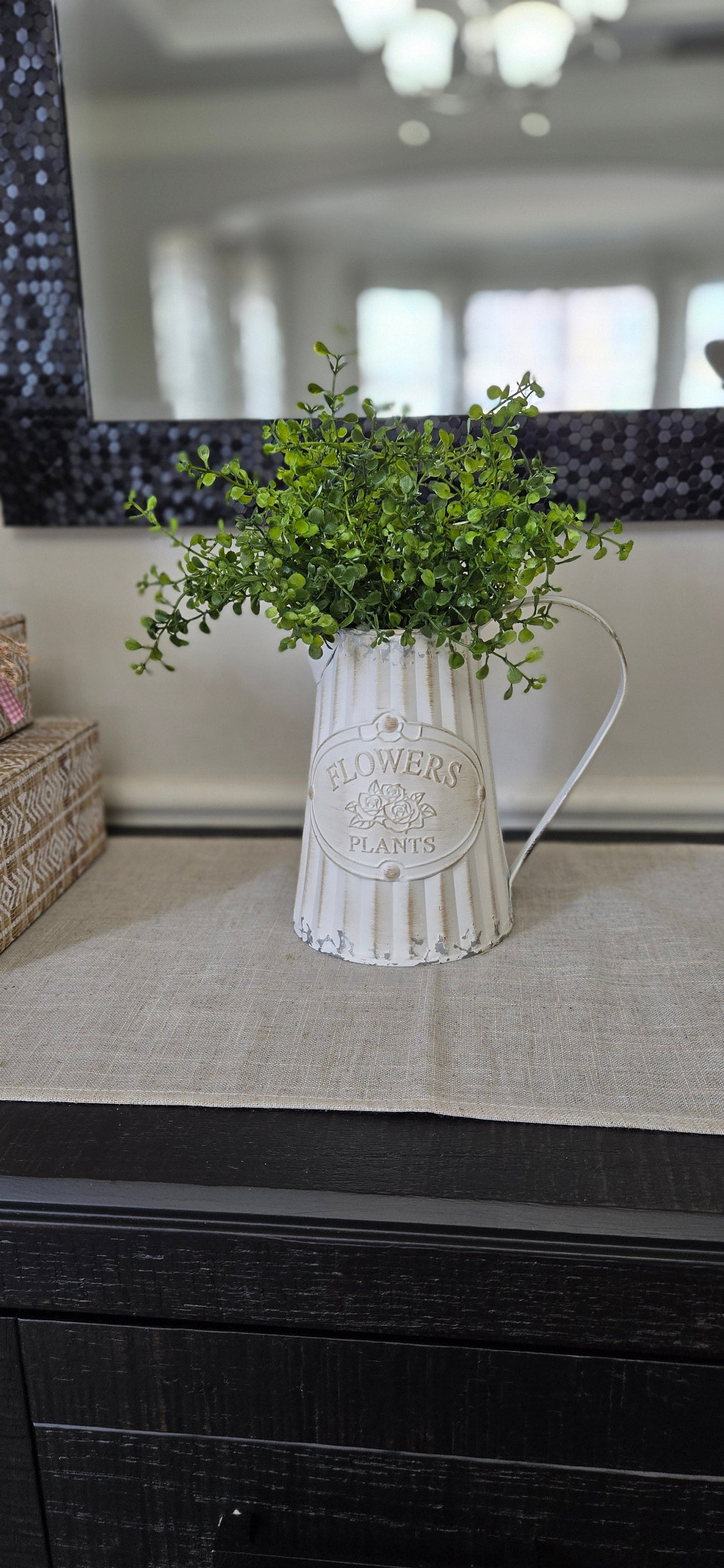 Rustic Farmhouse Galvanized Metal Pitcher/ Watering Can Centerpiece ...