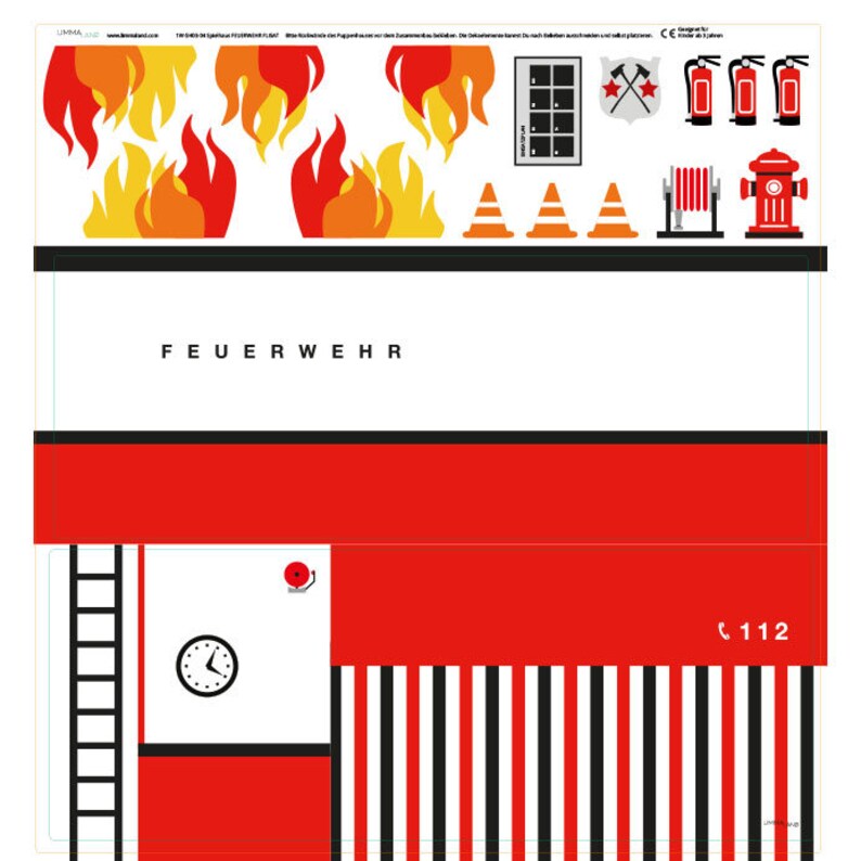 Sticker Fire Brigade IKEA FLISAT Doll's House - Etsy