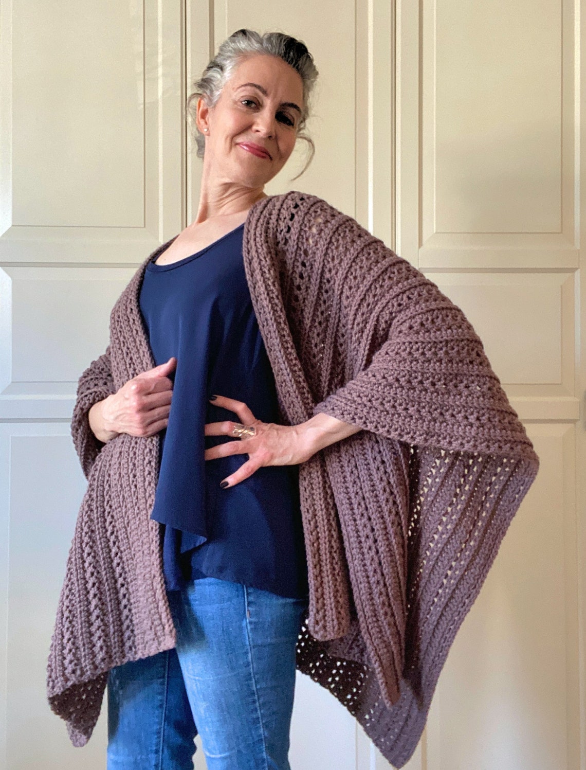 Easy Crochet Ruana Wrap Shawl PATTERN, Crochet Scarf Shawl Pattern for ...