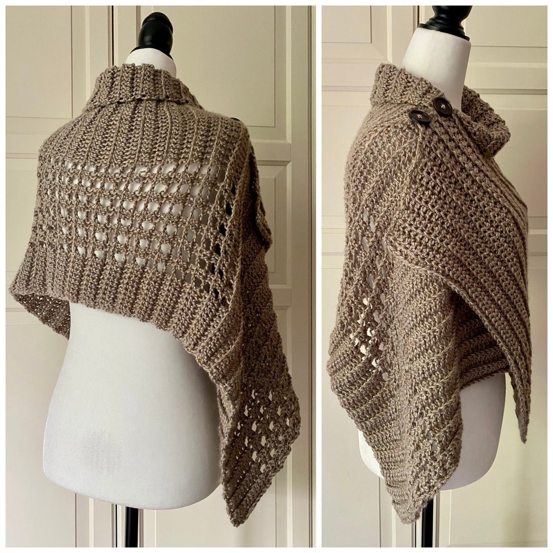 Button Wrap Beginner Shawl Crochet PATTERN, Easy Crochet Prayer Shawl ...