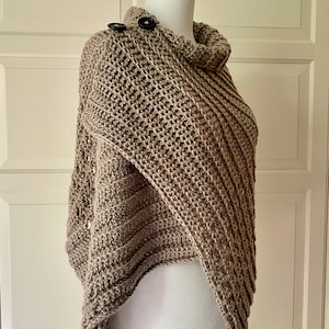 Beginner Button Shawl Button Wrap Crochet Pattern, Easy Crochet Button ...