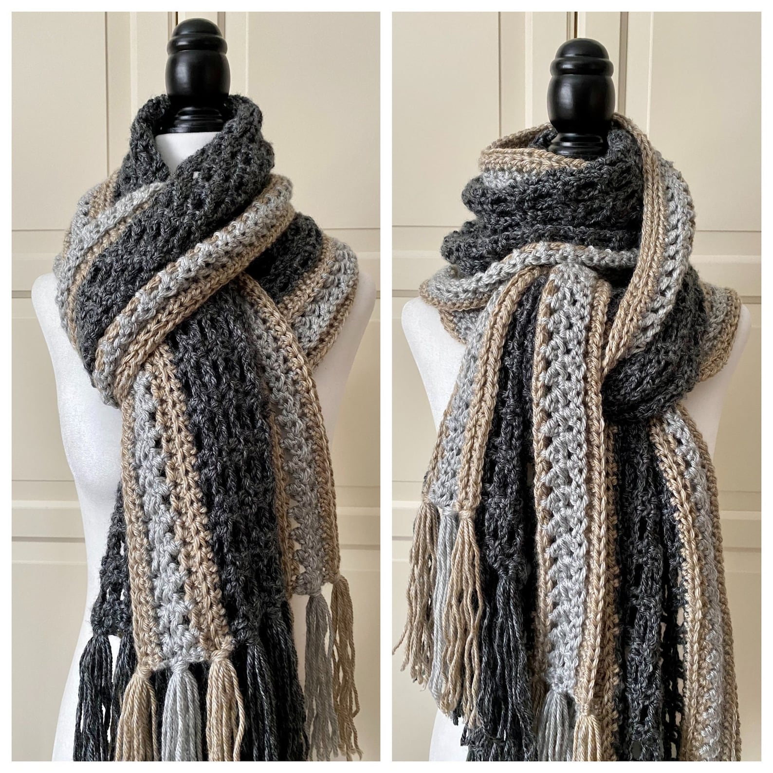 Easy Crochet Scarf Shawl Pattern for Women Easy Winter Scarf - Etsy