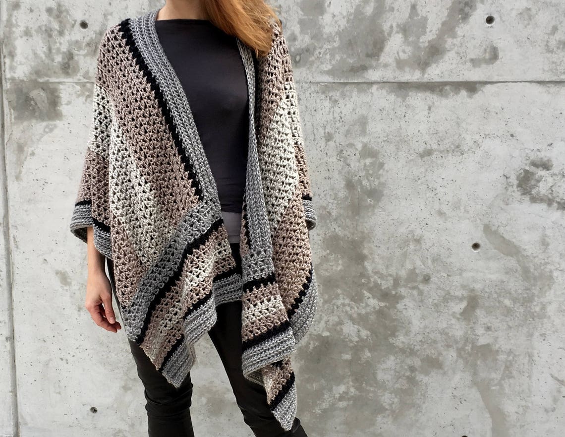 Crochet Ruana PATTERN Crochet Poncho Pattern Large Wrap - Etsy