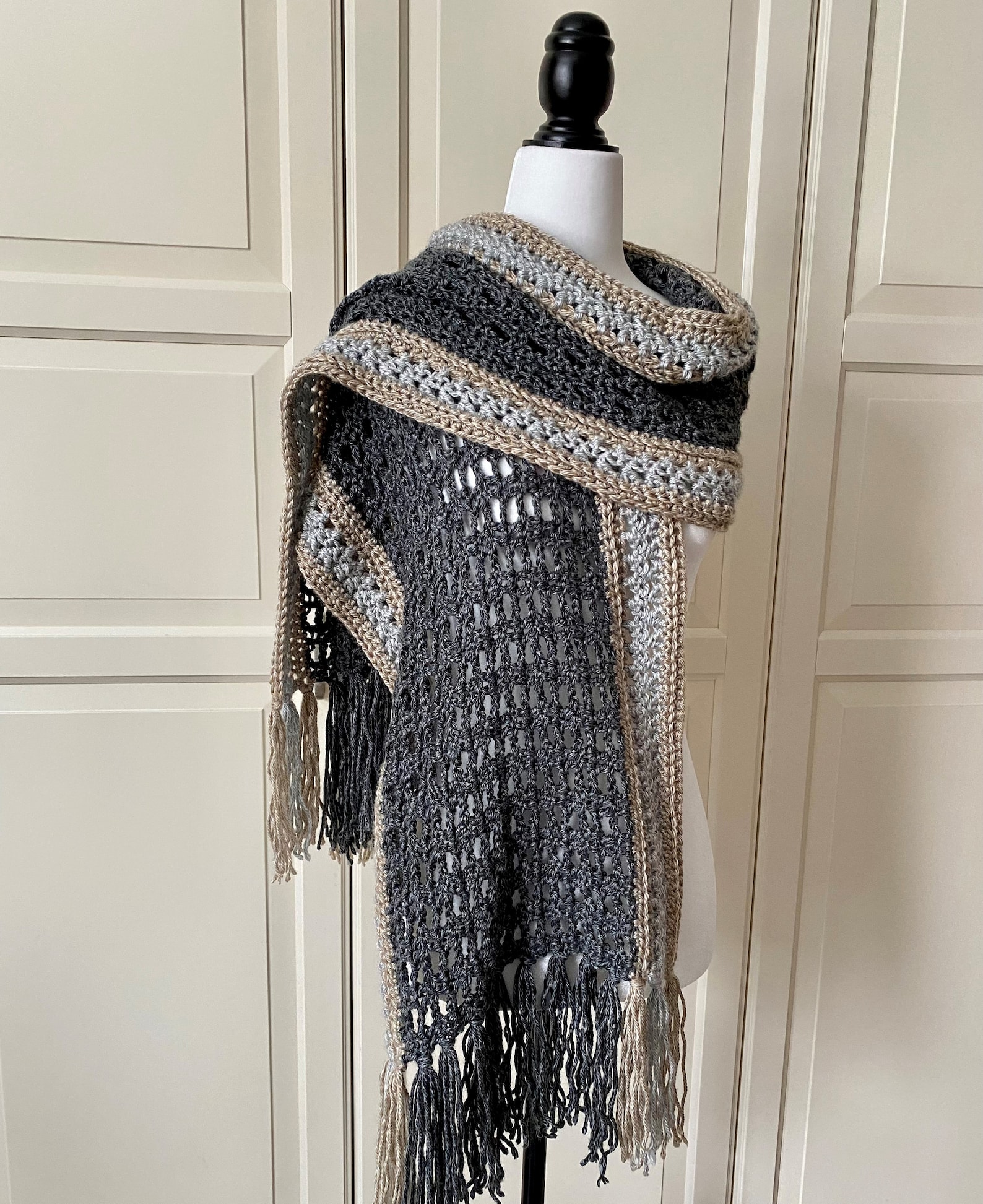 Easy Crochet Scarf Shawl Pattern for Women Easy Winter Scarf - Etsy