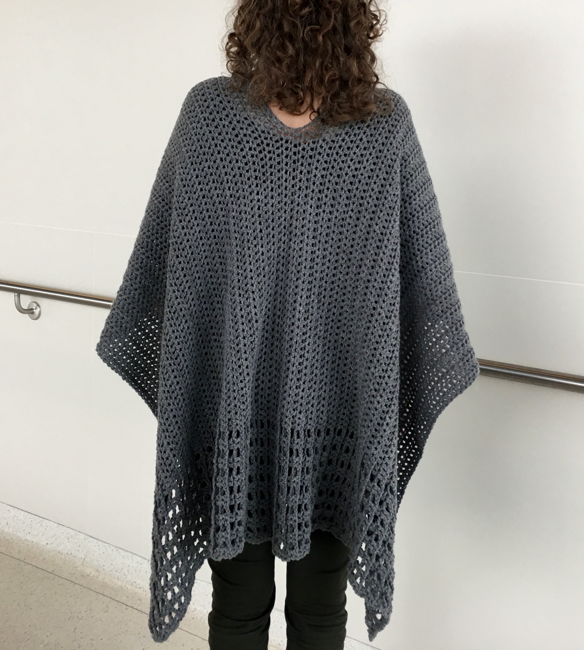 Crochet Ruana PATTERN, Crochet Poncho Pattern, Crochet Wrap, Crochet ...