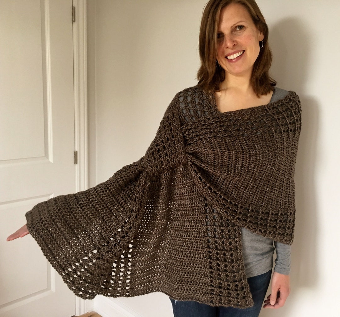 Shawl Wrap Crochet Scarf Pattern GORGEOUS GATHERED WRAP, Easy Womens ...