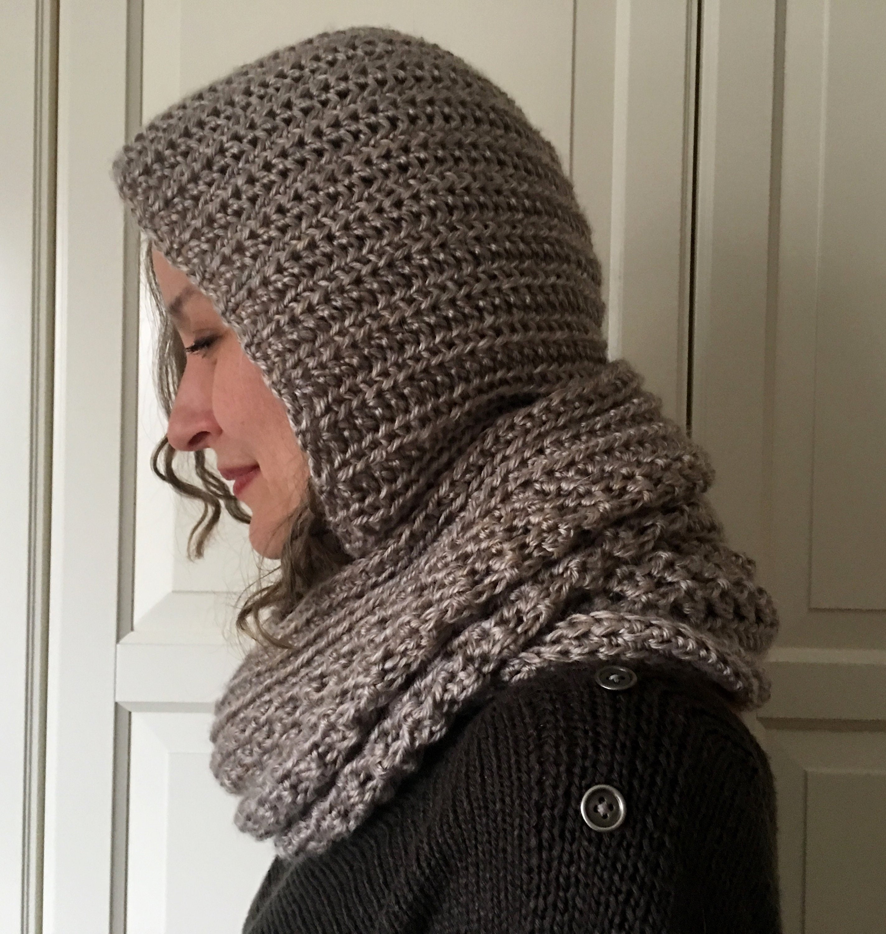 Cowl With Hood Crochet PATTERN Hooded Scarf Cowl Crochet | Etsy