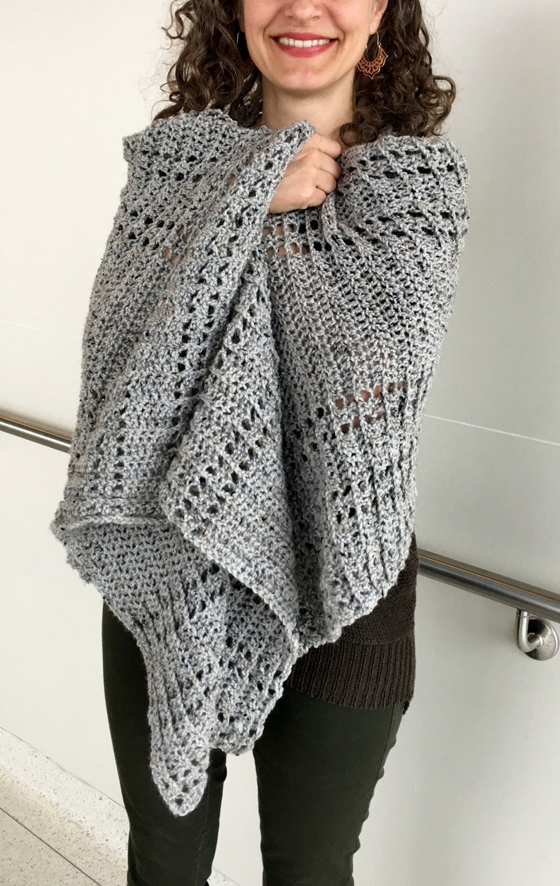 Easy Crochet Wrap PATTERN, Crochet Shawl Pattern, Womens Easy Crochet ...