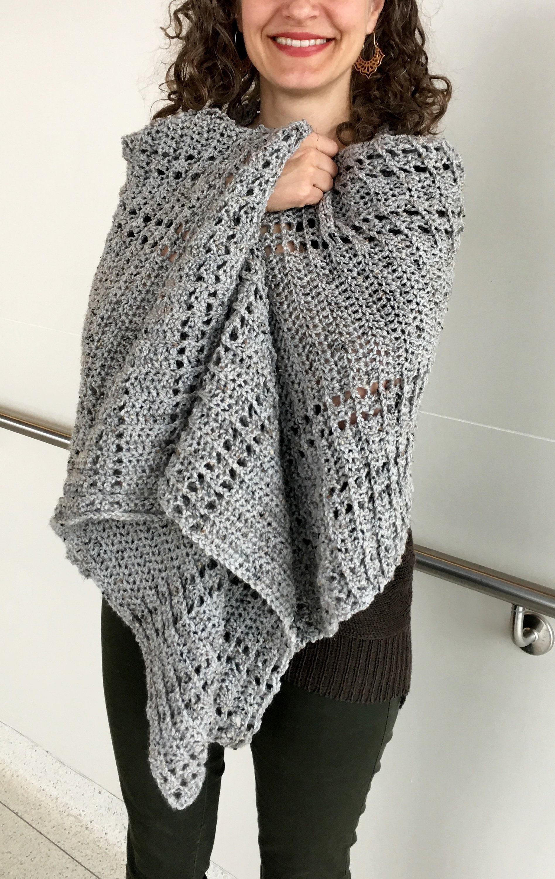 Easy Crochet Wrap PATTERN, Crochet Shawl Pattern, Womens Easy Crochet ...