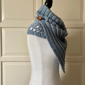 Beginner Button Wrap Scarf Crochet Cowl Pattern Easy Scarf | Etsy