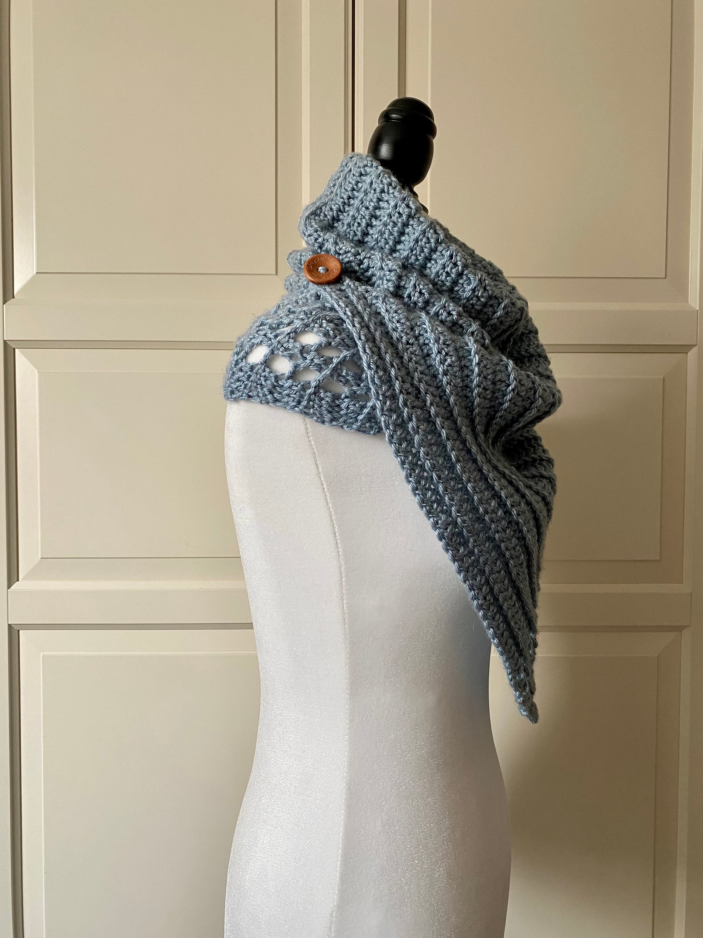 Beginner Button Wrap Scarf Crochet Cowl Pattern Easy Scarf | Etsy
