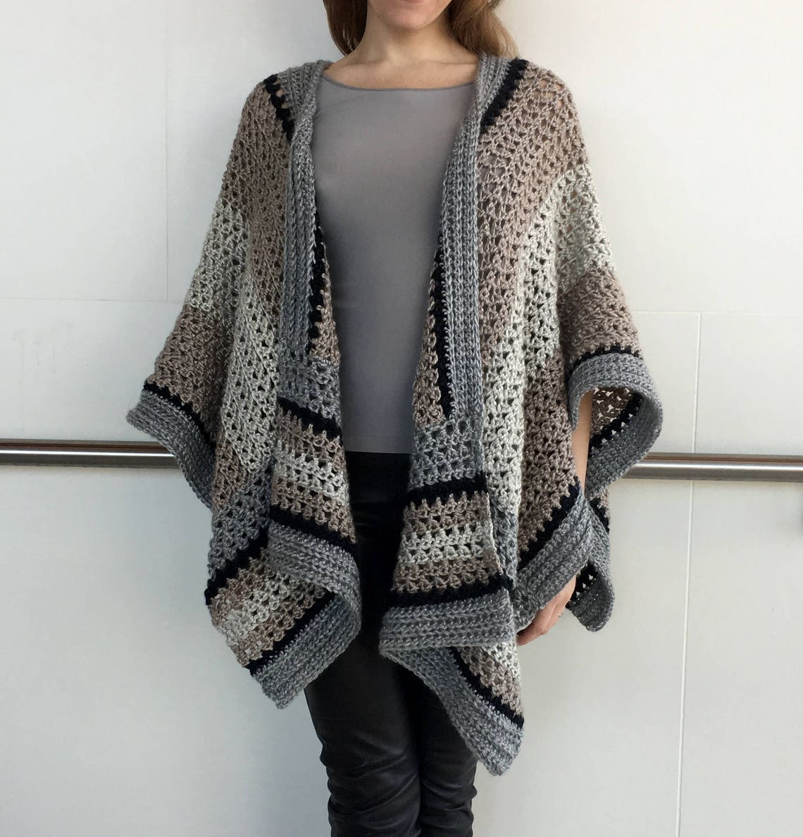 Crochet Ruana PATTERN Crochet Poncho Pattern Large Wrap - Etsy