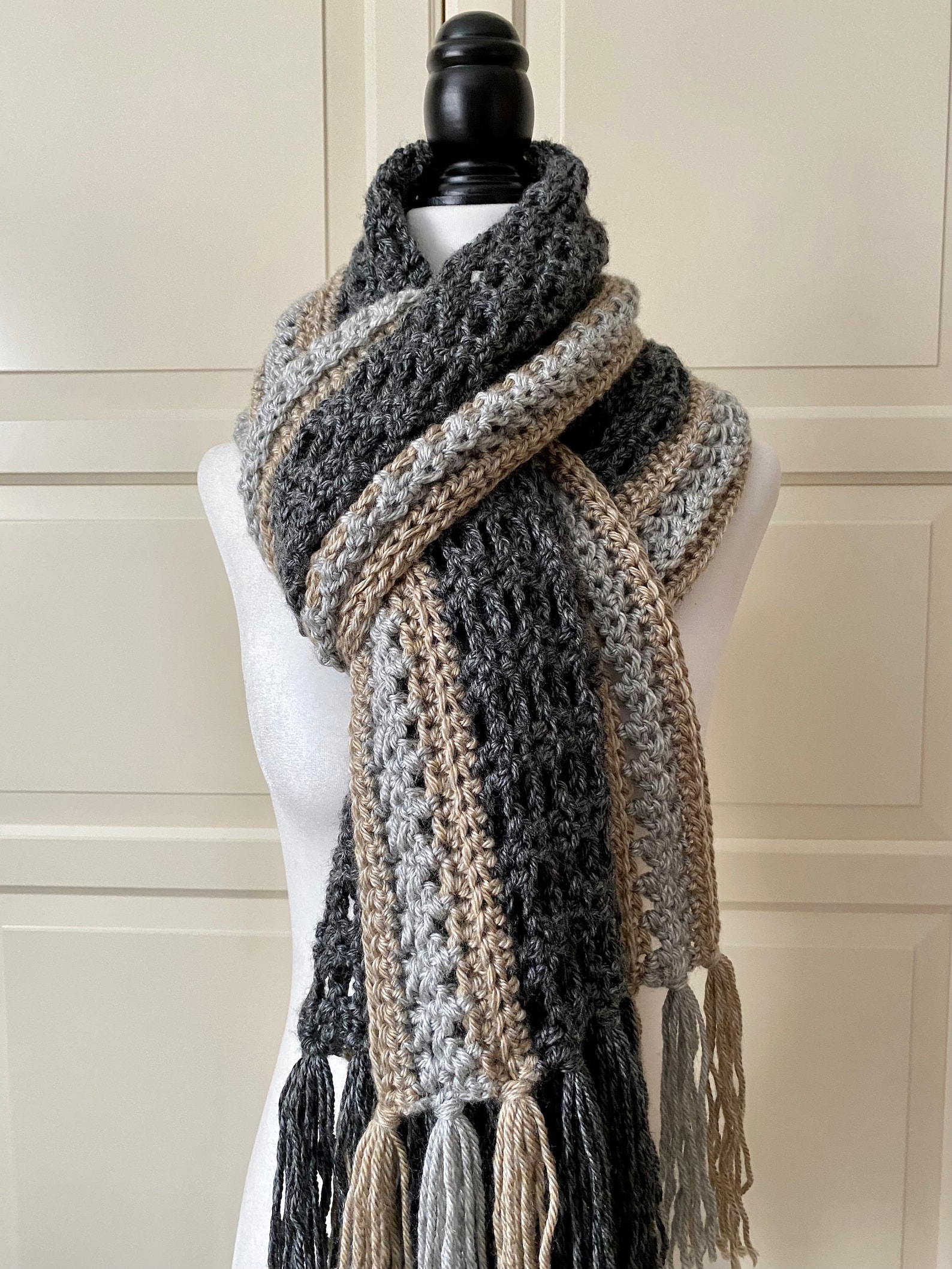 Easy Crochet Scarf Shawl Pattern for Women Easy Winter Scarf - Etsy