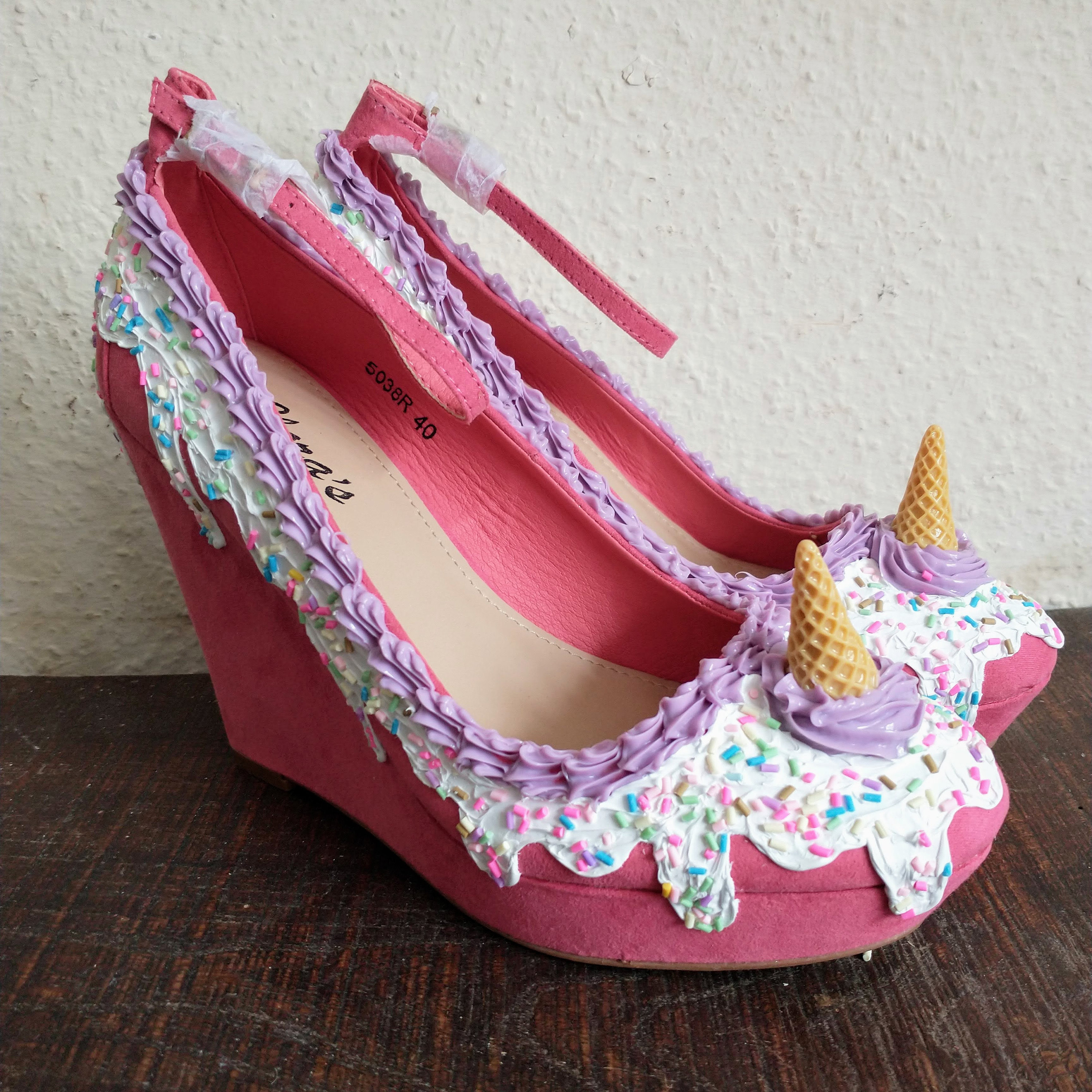 High Heels Shoes Wedges Pink
