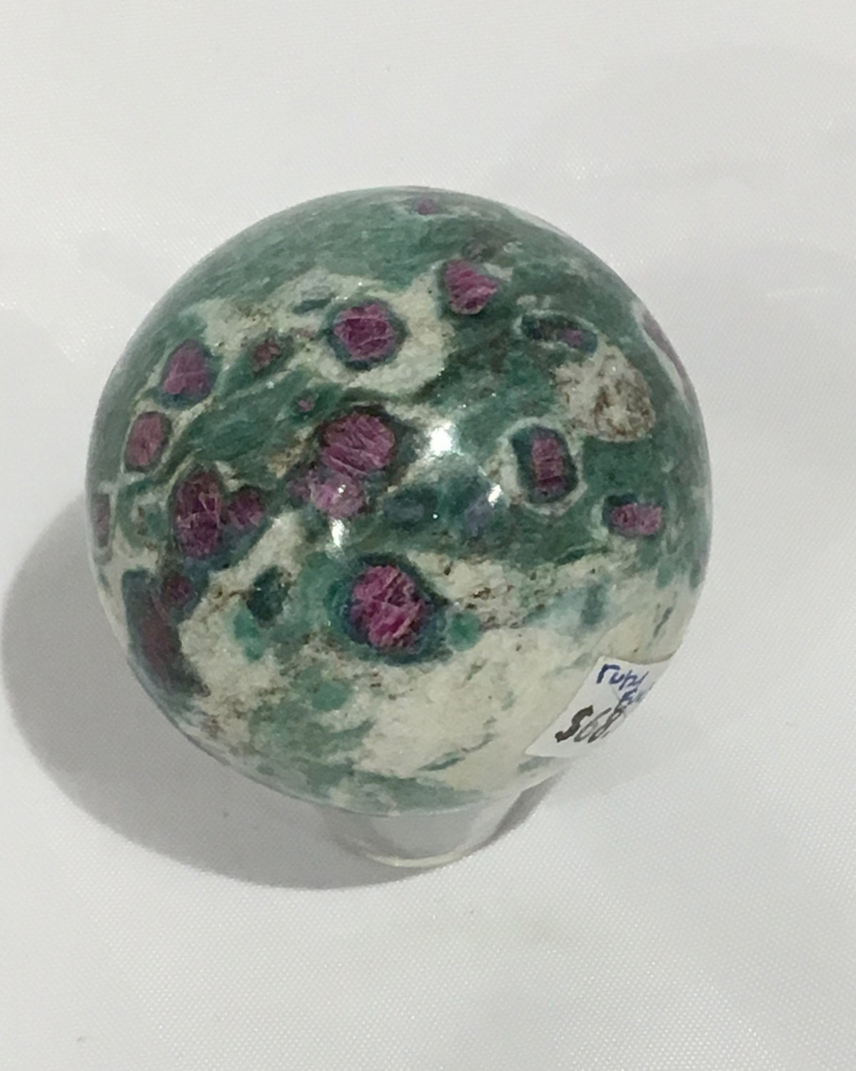 RUBY in FUCHSITE SPHERE// Healing Gemstone// Polished Sphere// Home ...