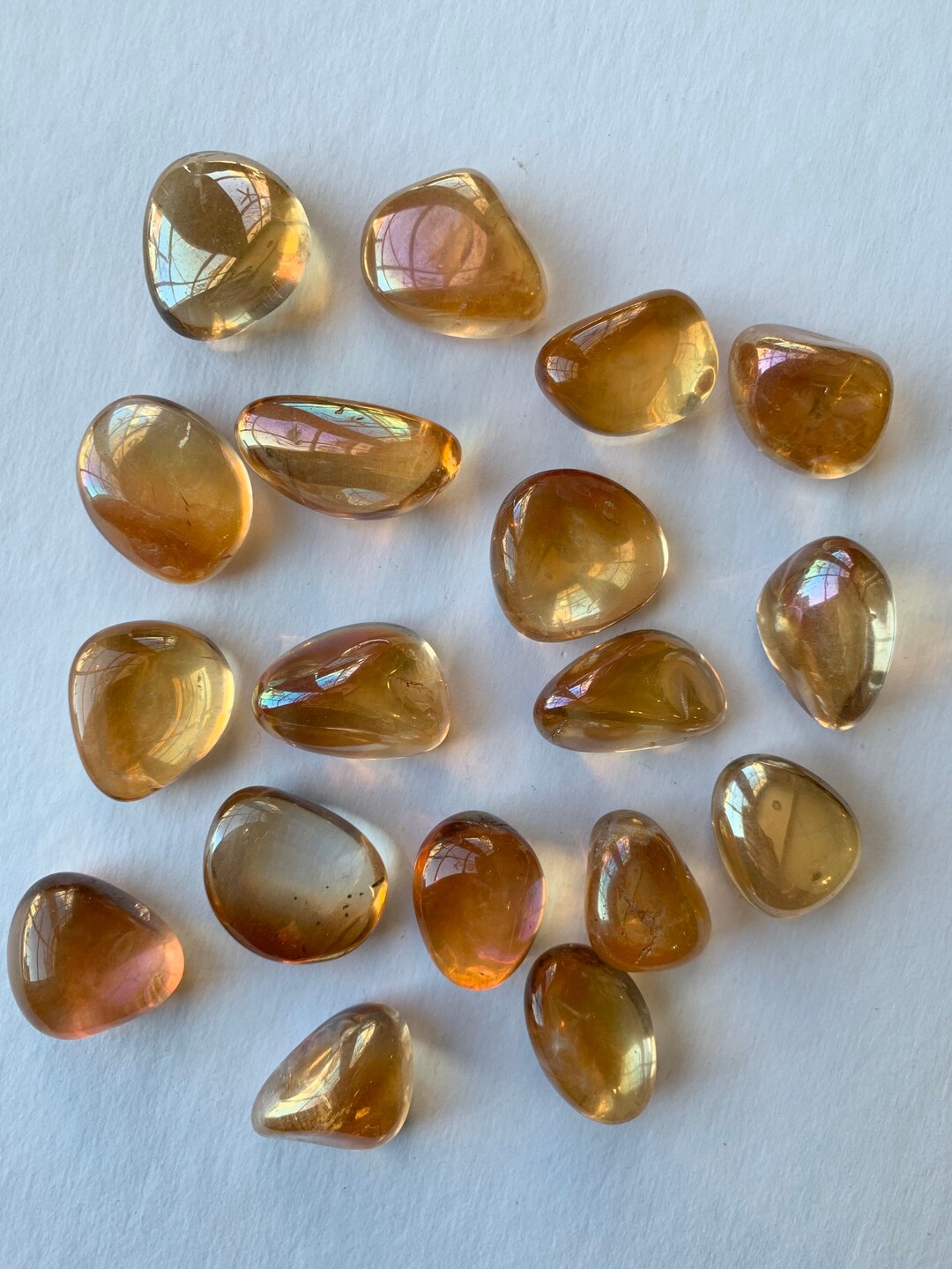 Beautiful Tumbled Tangerine/ SUNSET AURA QUARTZ Healing Gemstone ...