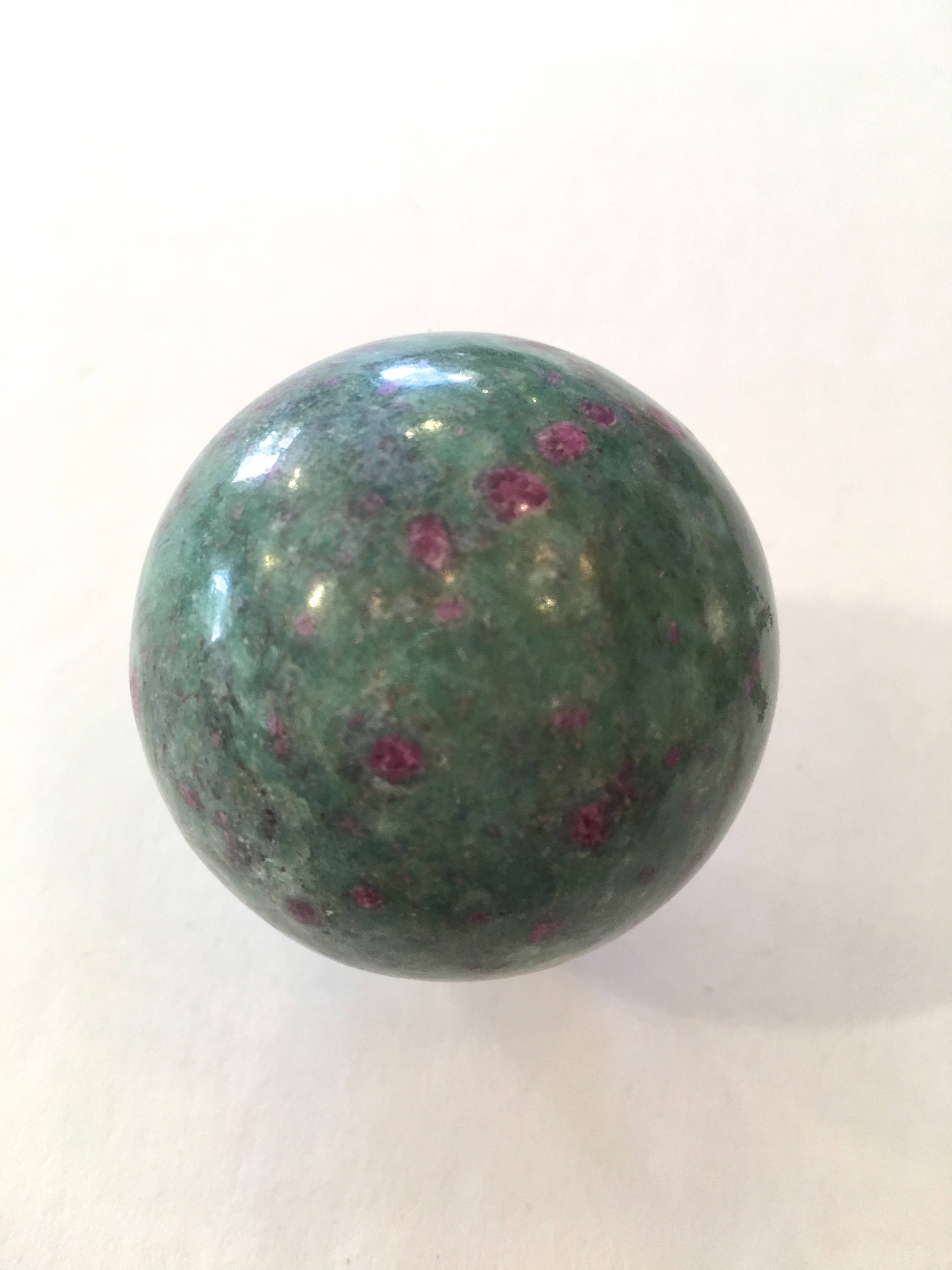 RUBY w/ FUCHSITE SPHERE// Healing Gemstone// Polished Sphere// Home ...