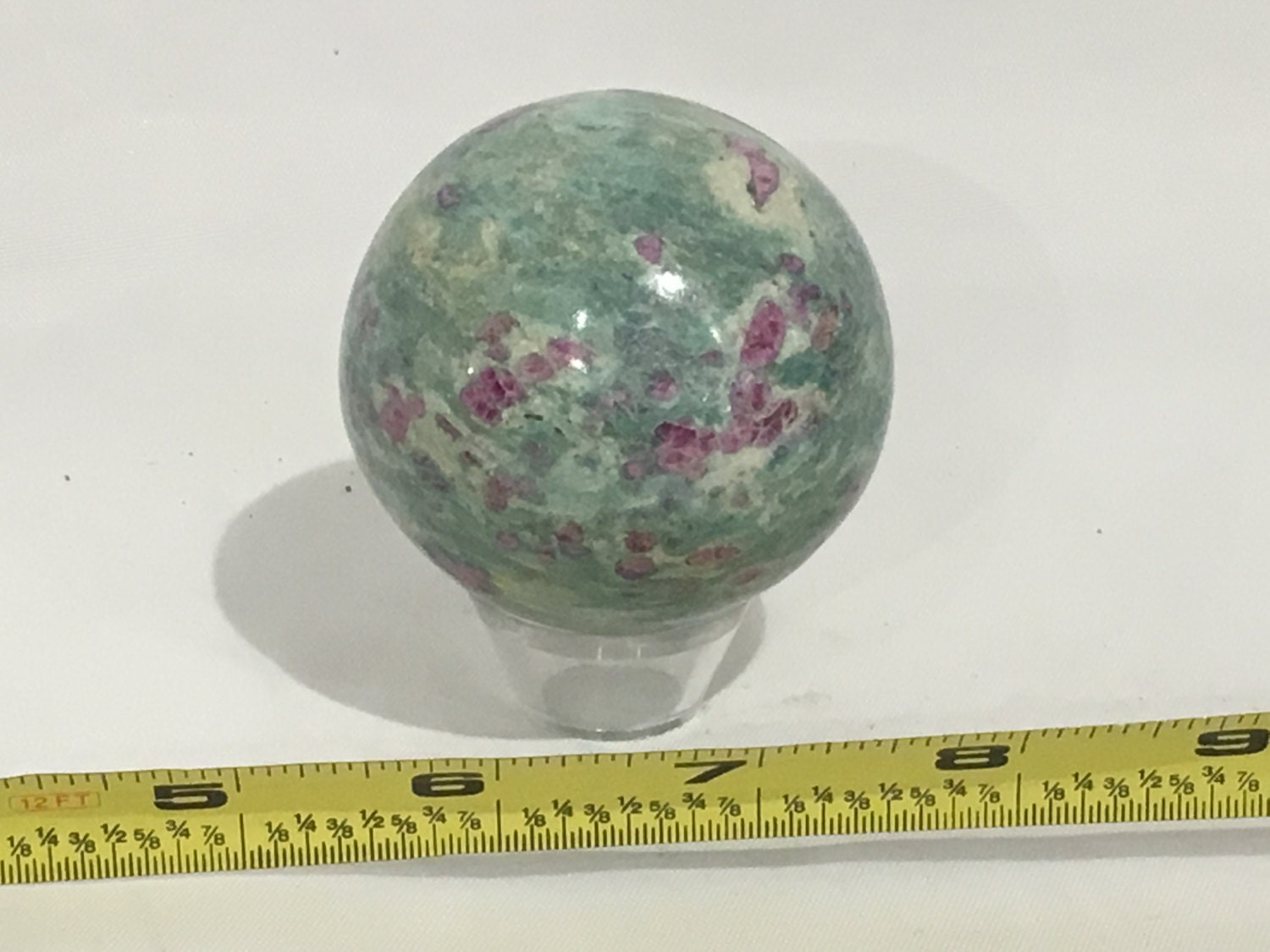 RUBY in FUCHSITE SPHERE// Healing Gemstone// Polished Sphere// Home ...