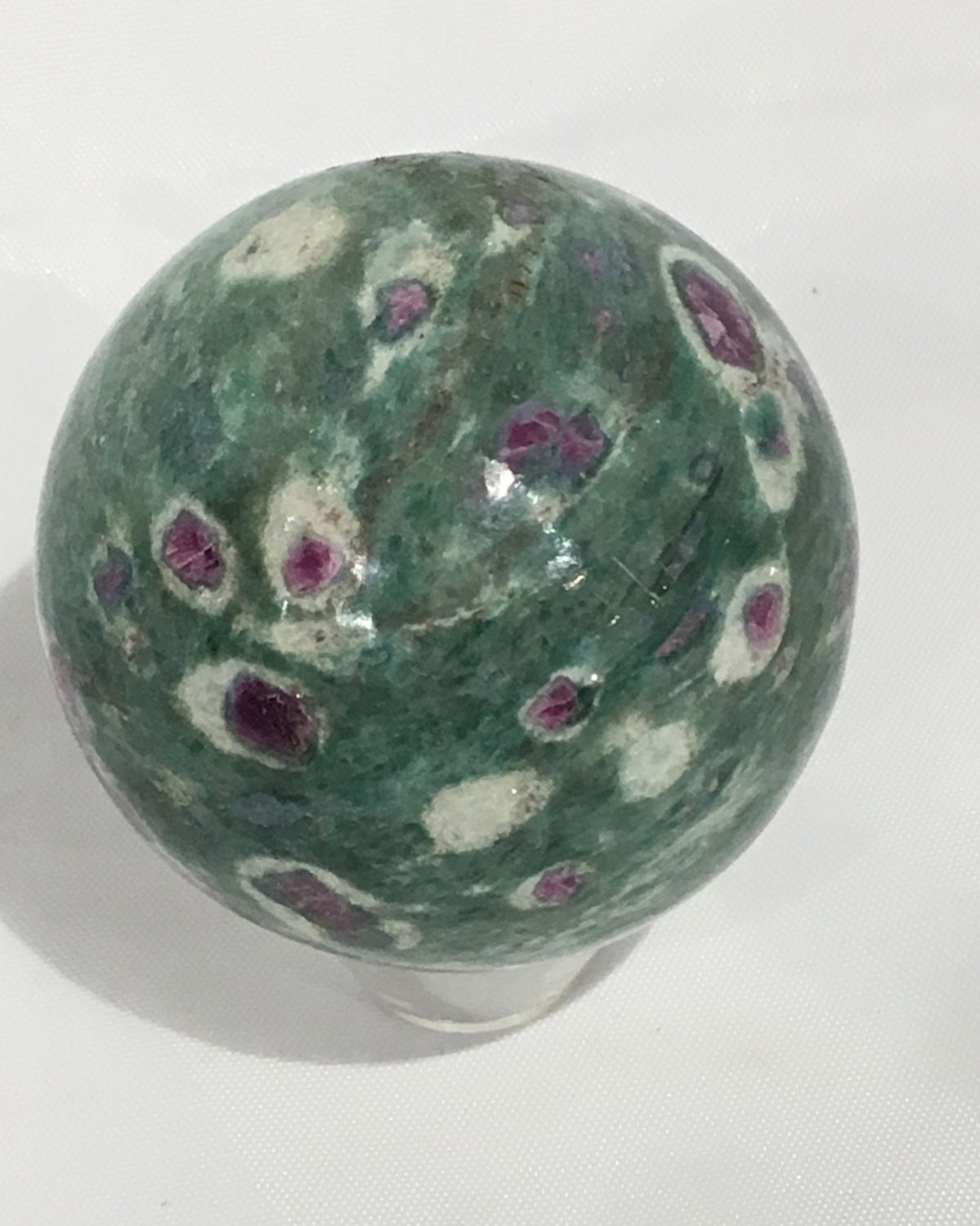 RUBY in FUCHSITE SPHERE// Healing Gemstone// Polished Sphere// Home ...