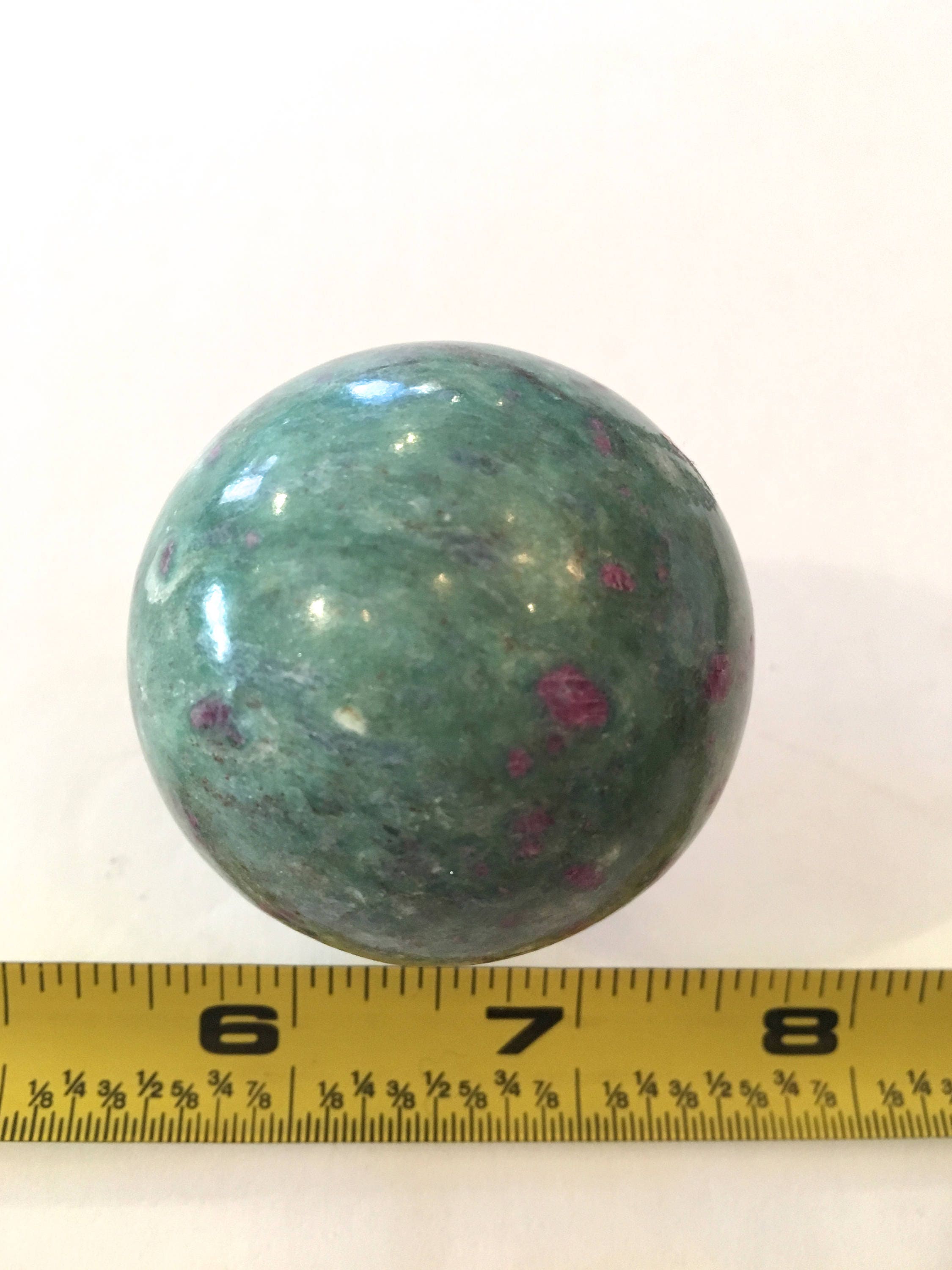 RUBY w/ FUCHSITE SPHERE// Healing Gemstone// Polished Sphere// Home ...