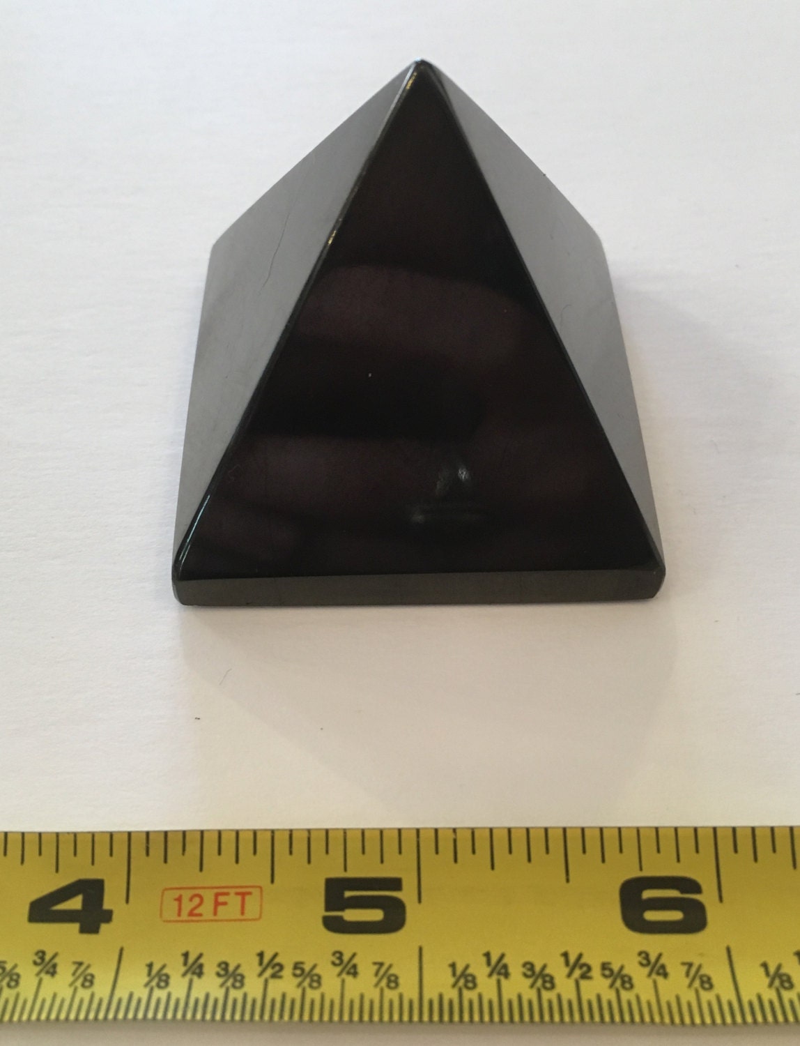 JET Pyramid// Crystal PYRAMID// Pyramid// Stone Carved Pyramid// Black ...