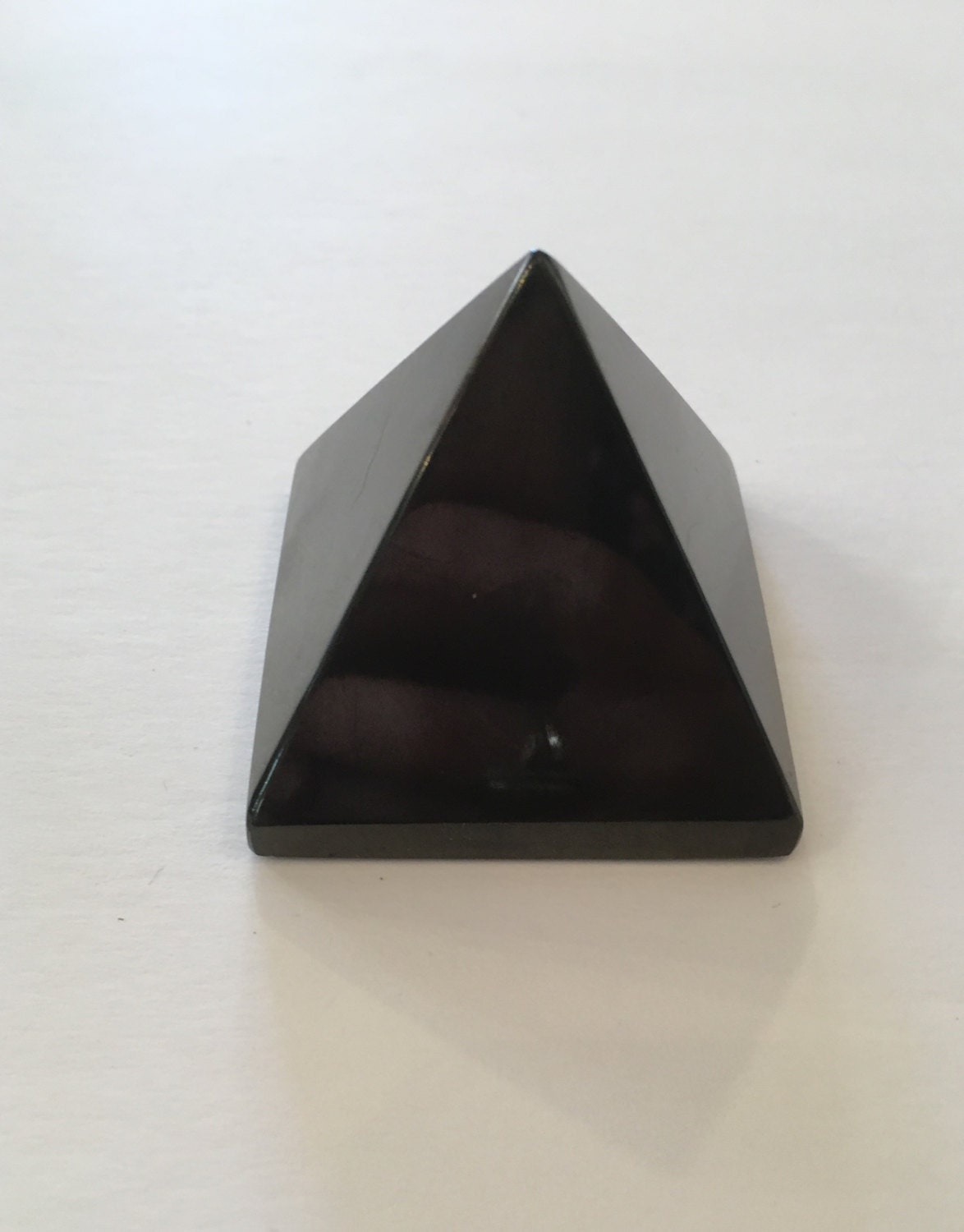 JET Pyramid// Crystal PYRAMID// Pyramid// Stone Carved Pyramid// Black ...