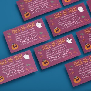 Thank You Cards for Halloween Trick or Treating - Autism Nonverbal ...