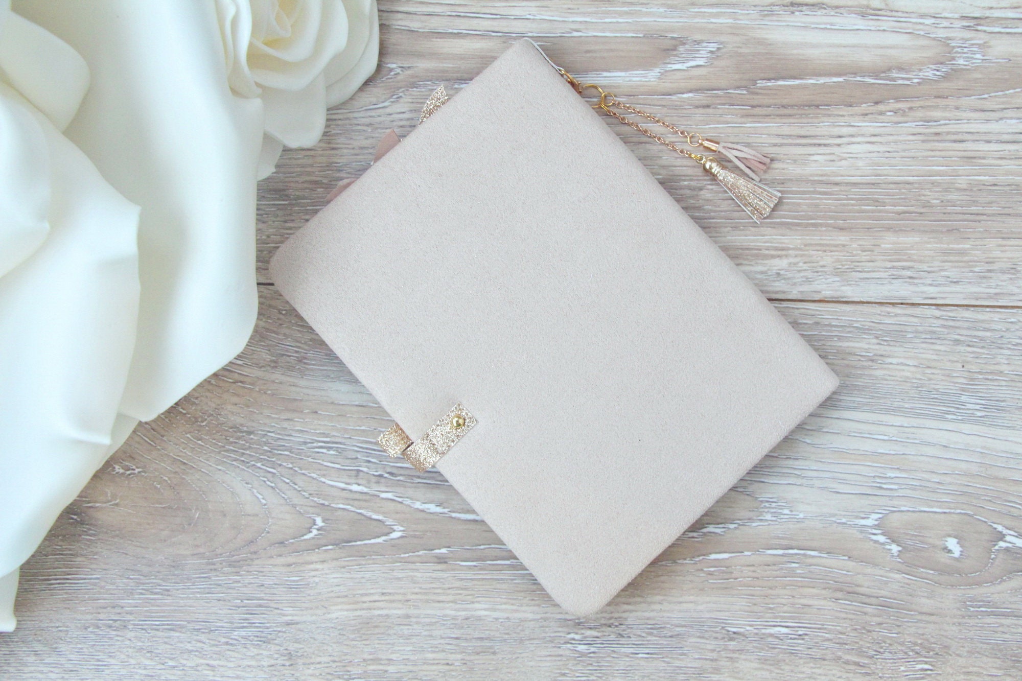 Beige Notebook faux suede. Personalized journal A5. Custom | Etsy
