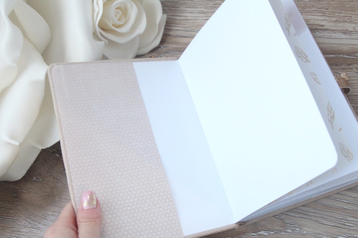 Beige Notebook faux suede. Personalized journal A5. Custom | Etsy