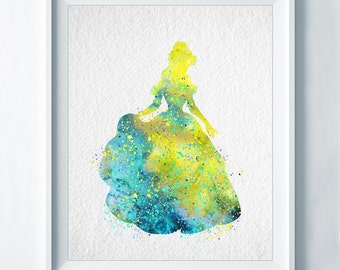 Lumiere and Cogsworth Watercolor Print Beauty and Beast | Etsy