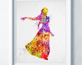 Ariel on the Rock Art Print Little Mermaid Print Nursery | Etsy