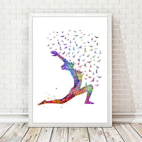 Yoga Art Yoga Poster Yoga Pose Yoga Print Watercolor Yoga - Etsy