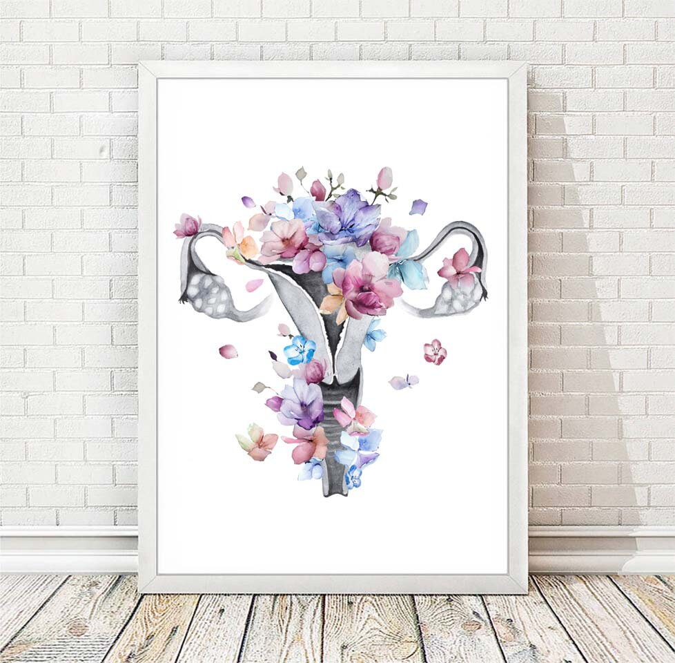 Baby in Womb Anatomy Print Doctor Gift Reproductive System Embryo ...