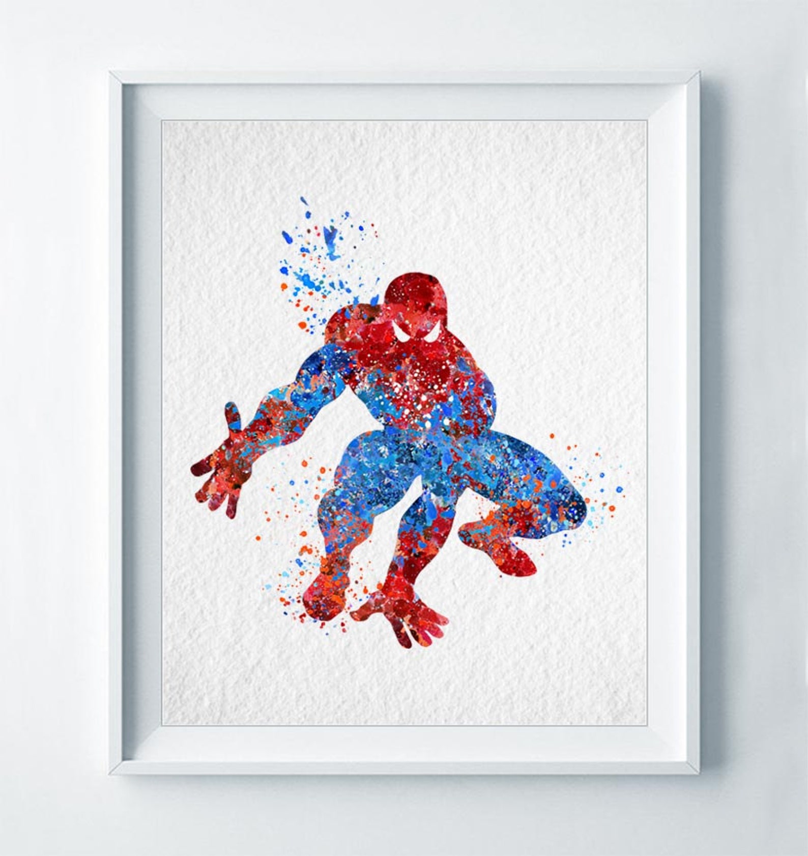 Spiderman Art Print Superhero Print Nursery Art Colorful | Etsy