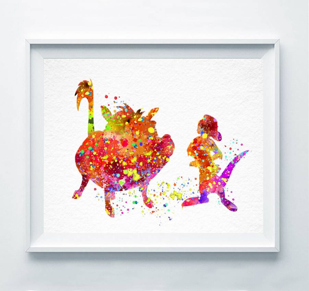 Timon and Pumbaa Watercolor Print the Lion King Watercolor Print Disney ...
