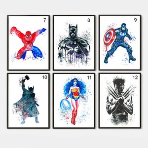 Superhero Prints, Select From 18, Superhero Posters, Superhero Wall ...