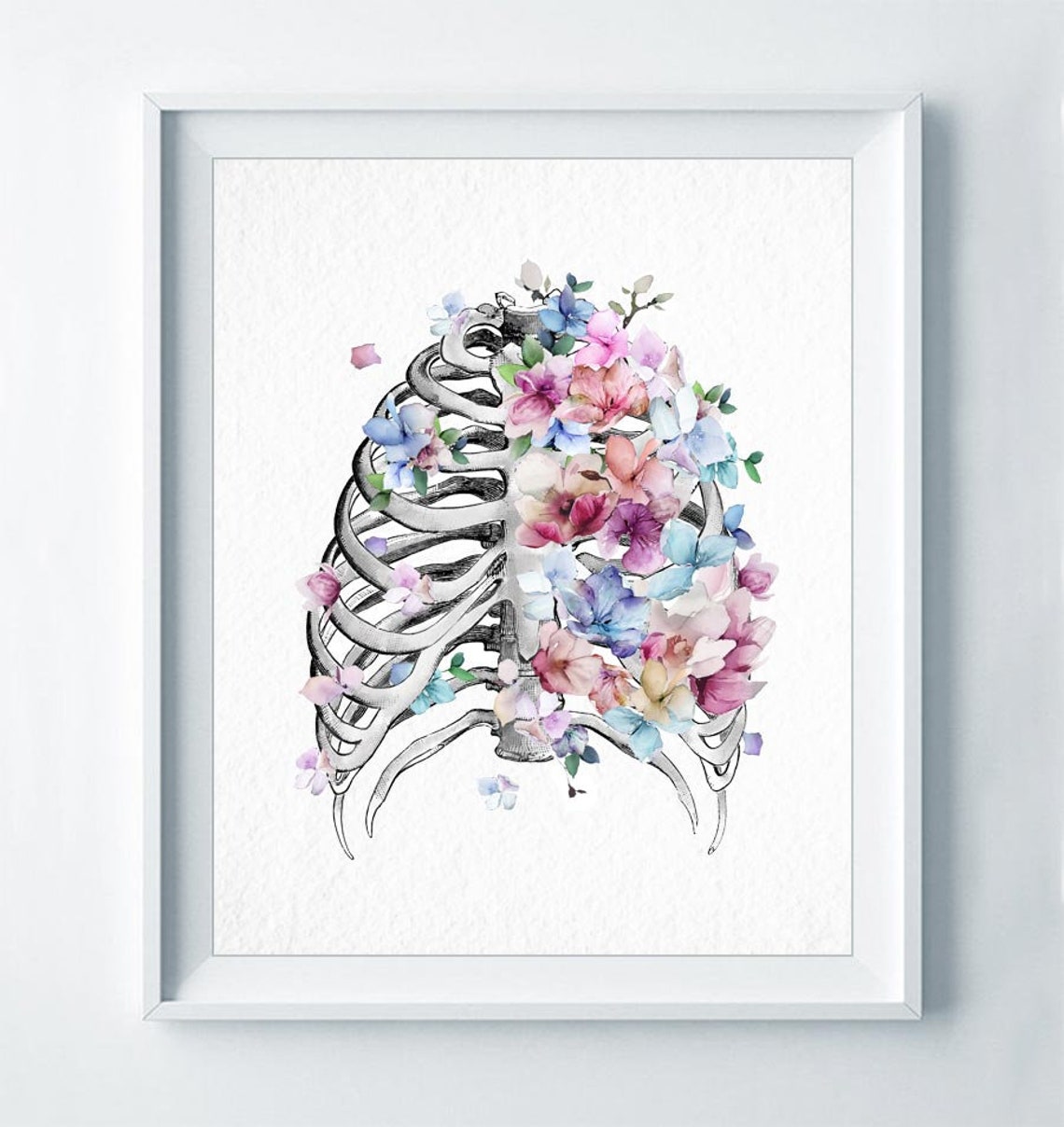 Rib Cage Anatomy Print Bones Skeleton Decor Doctor Gift Clinic | Etsy