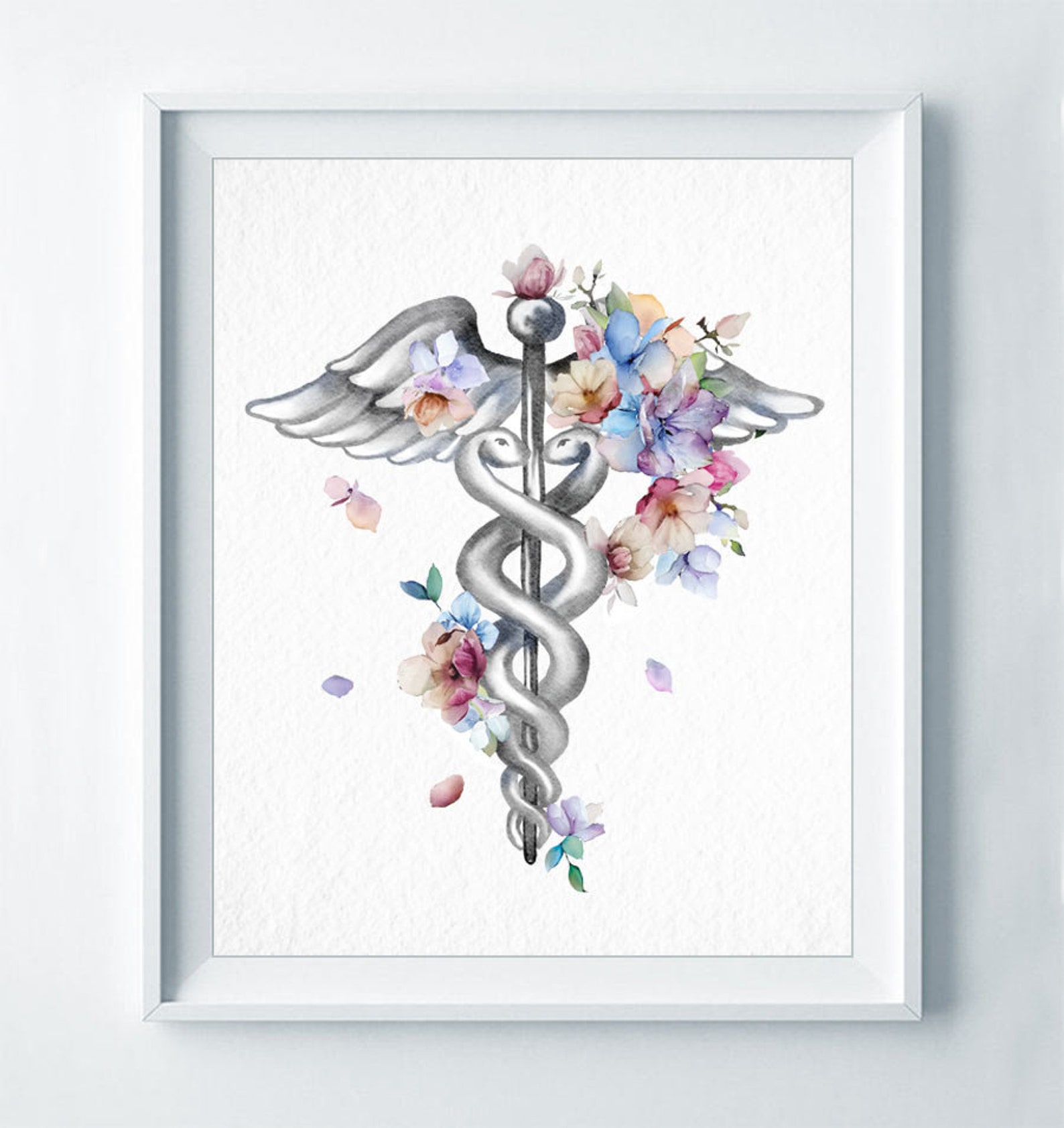 Stethoscope Caduceus Lungs Print Set Anatomy Art Posters | Etsy