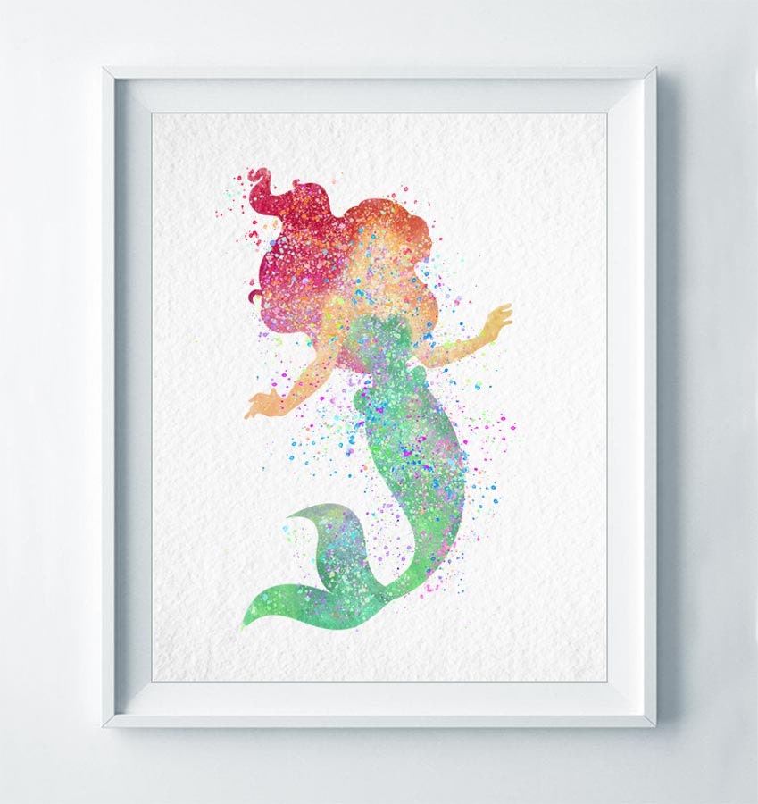 Ariel 3 Art Print Little Mermaid Print Nursery Art Watercolor - Etsy