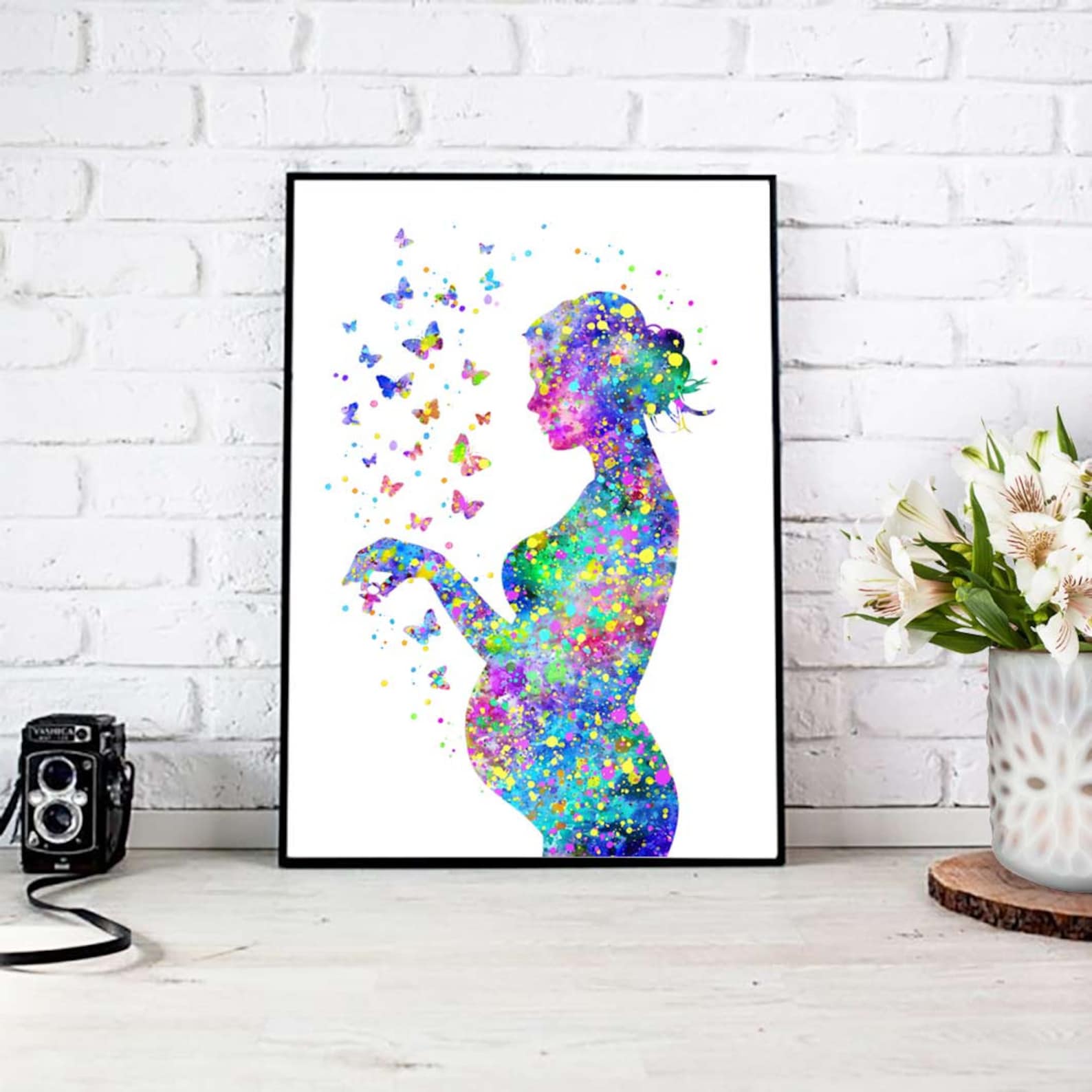 Pregnant Woman Art Print Pregnancy Watercolor Art New Mother Baby ...