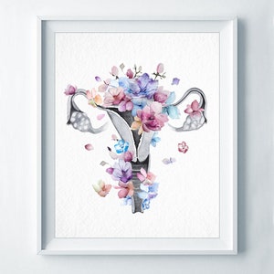 Female Reproductive System Anatomy Print Decor Doctor Gift Clinic ...