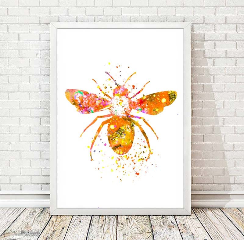 Bumble Bee Art Print Honey Bee Watercolor Painting Animal Wall Art ...
