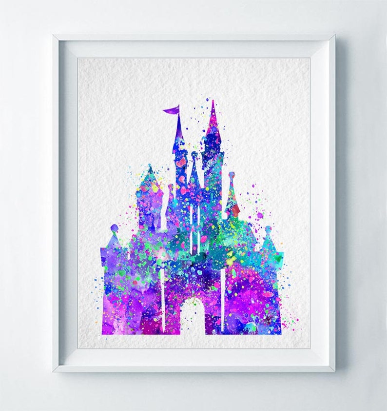 Disney Castle Disney Art Print Cinderella Princess Castle Print Nursery ...