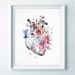 Human Brain Heart Lungs Set of 3 Watercolor Prints Anatomy Wall Art ...