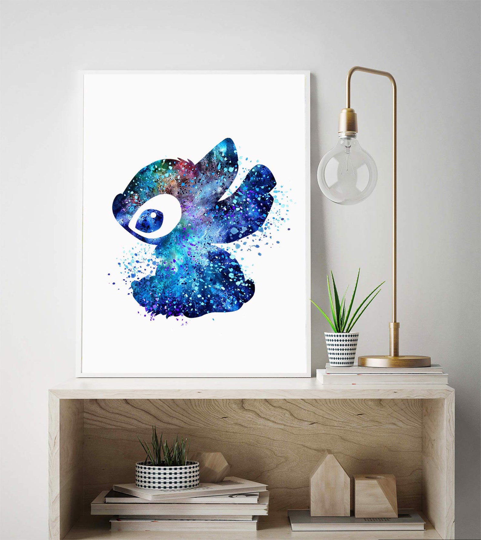 STITCH Print Lilo and Stitch Disney Watercolor Art Print Wall - Etsy
