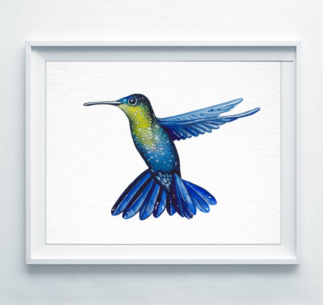 Hummingbird Art Set of 6 Prints Hummingbird Art Poster - Etsy