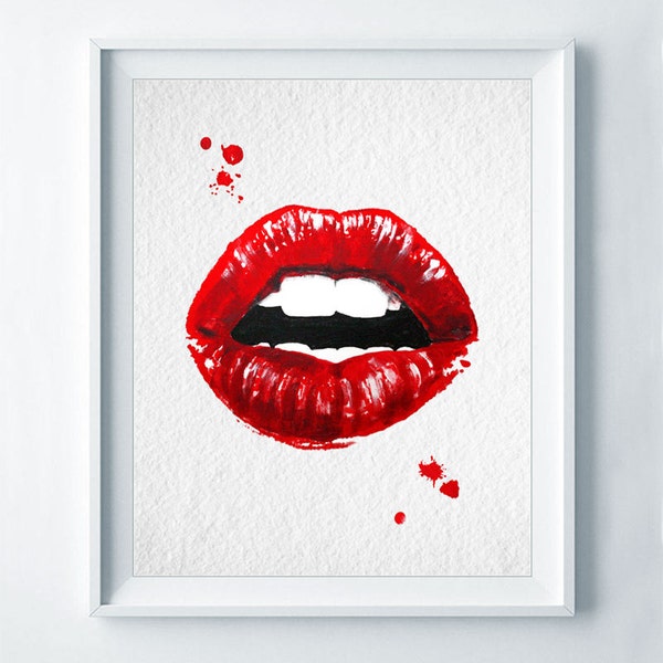 Watercolor Lips - Etsy