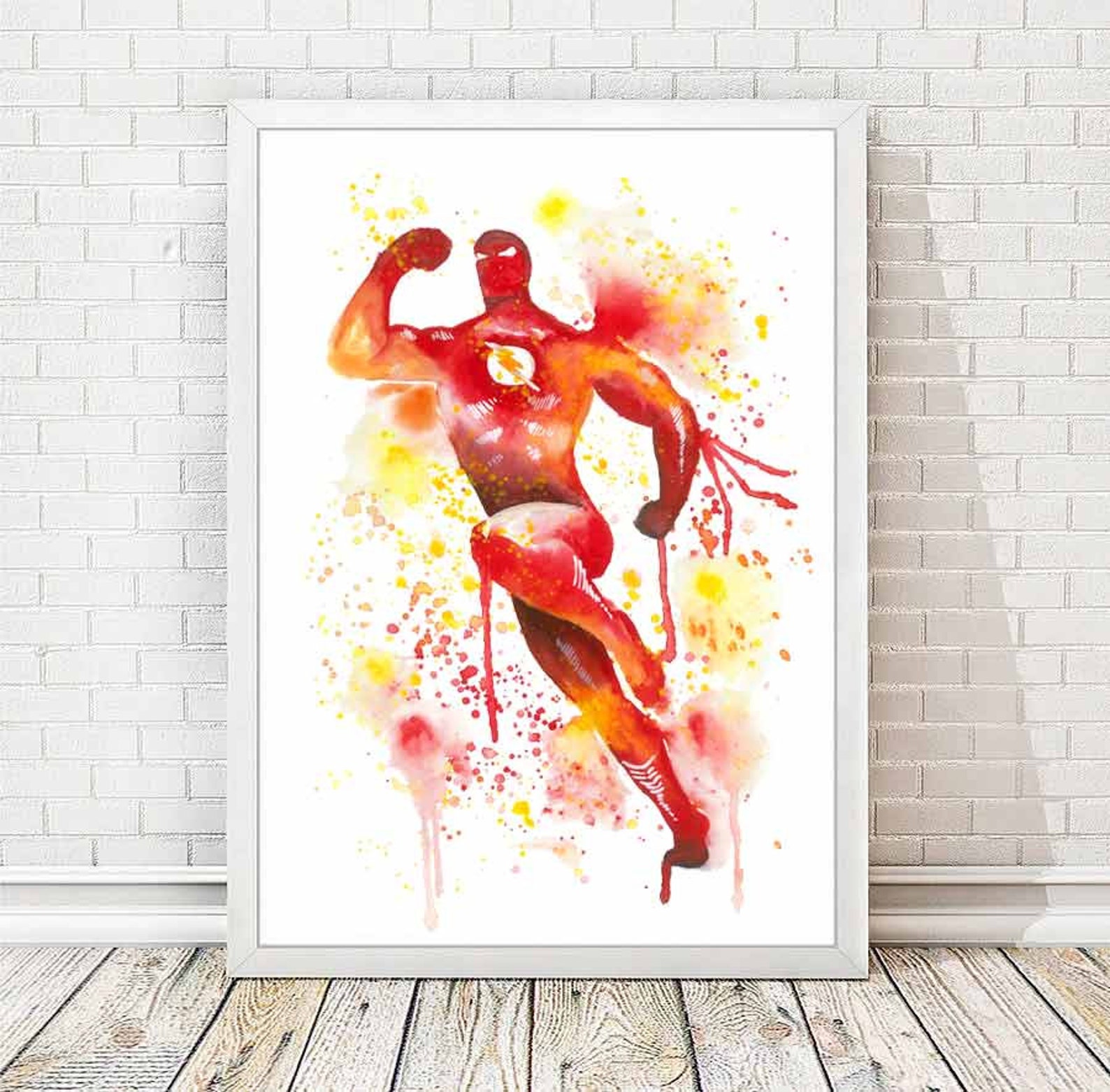 The Flash Art Print Avengers Superhero Watercolor Print - Etsy