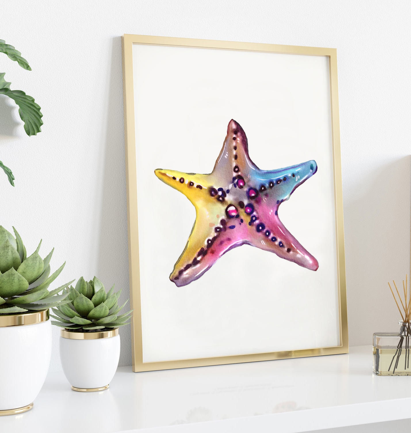 Starfish / Seastar Print Coastal Wall Art Decor Sea life | Etsy